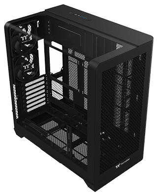 Thermaltake The View 390 Air Black Dual Chamber Mid Tower Tempered ...