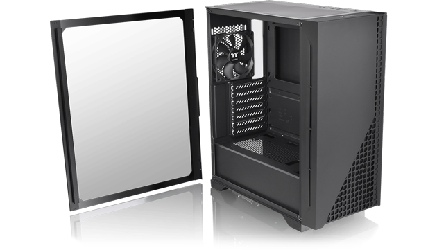 Thermaltake Black H330 Tempered Glass Mid Tower PC Gaming Case LN108963 ...