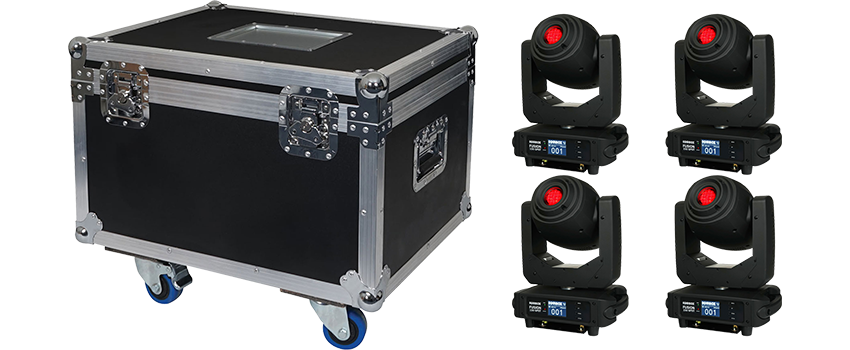 Equinox Fusion 150 Spot x4 + Equinox Flight Case LN143843 - EQLED075 ...