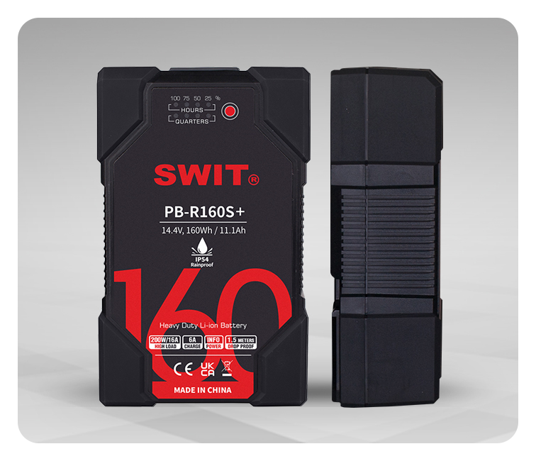 SWIT PB-R160S 160Wh Waterproof IP54 Robust Heavy-Duty V-Mount Battery ...