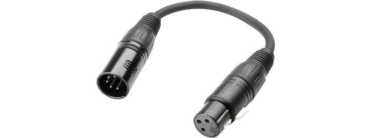 Adam Hall Cables 3 STAR DGF 0020 DMX Adapter XLR male 5-pin to XLR ...