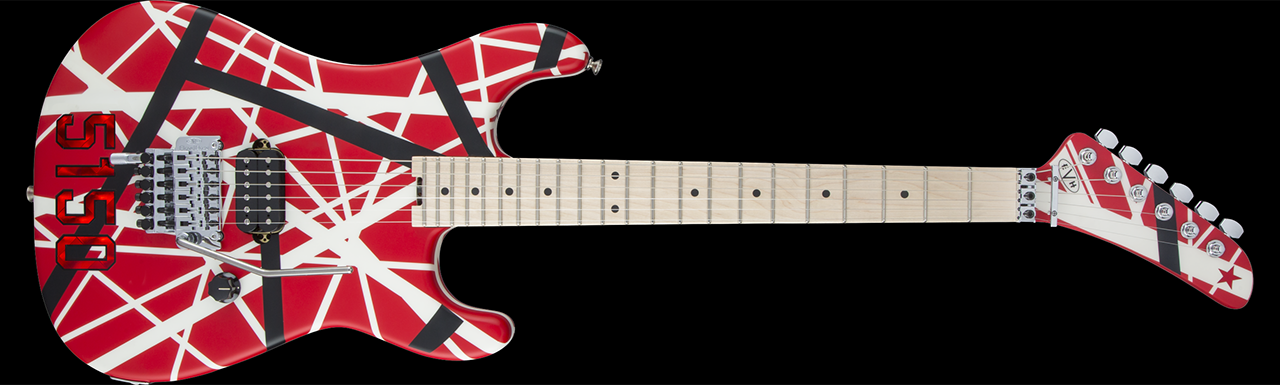 EVH Striped Series 5150, Maple Fingerboard, Red with Black and White ...
