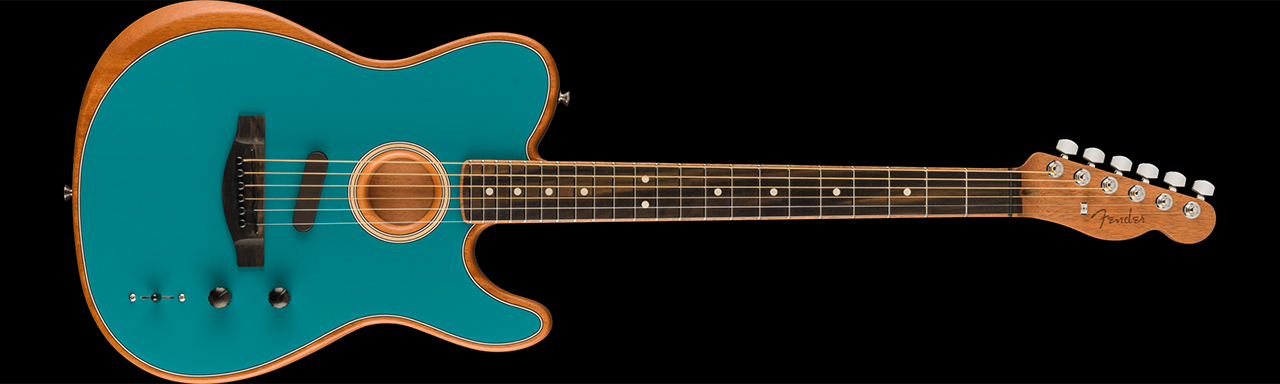 Fender Ltd Ed American Acoustasonic Telecaster Ocean Turquoise LN131126 ...