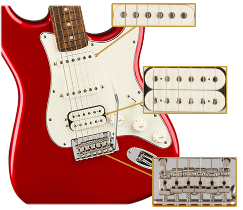 Fender Player Stratocaster HSS, Pau Ferro Fingerboard, Candy Apple Red ...