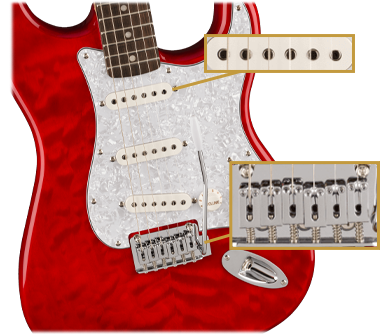 Squier FSR Affinity Series Stratocaster QMT, Crimson Red Transparent ...