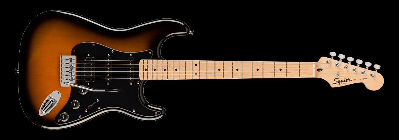 Squier - FSR Squier Sonic™ Stratocaster® HSS, Maple Fingerboard, Black ...