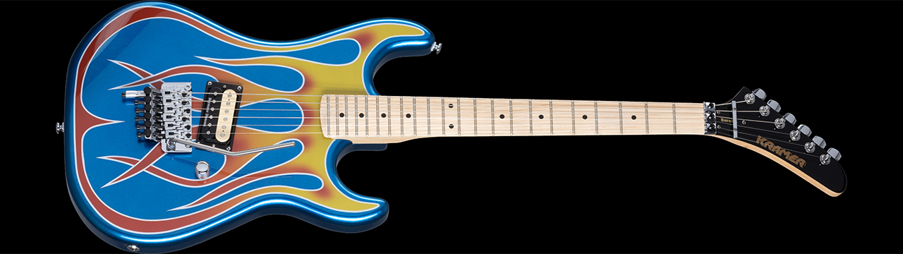 Kramer Baretta Hot Rod Guitar - Blue Sparkle with Flames LN129843 ...