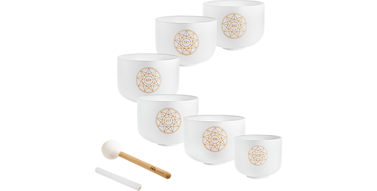 Meinl Sonic Energy Solfeggio Crystal Singing Bowl Set LN144874 - SOLCSBSET | SCAN UK