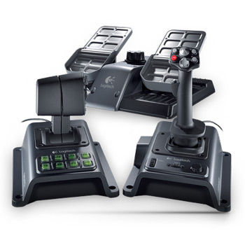 Logitech Flight System G940, Force Feedback Joystick+Dual Throttle ...