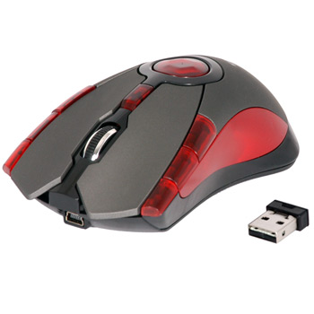 BLAZE Tomahawk black/Red LED 2.4ghz Laser Wireless Mouse LN34662 - BL ...
