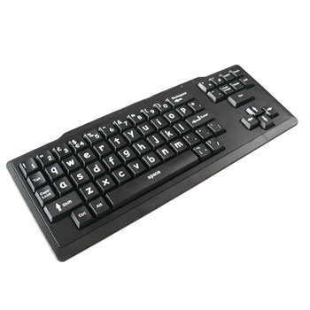 Keyneeds Early Learning (Lower Case) Black Keyboard, White Text, Black ...