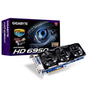 Gigabyte HD 6950 OC AMD Radeon Graphics Card - 1GB LN39256 - GV-R695OC ...