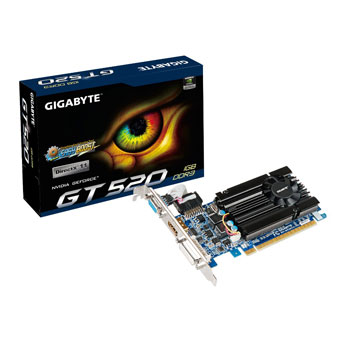 Gigabyte NVIDIA GT 520 Low Profile Compatible Graphics Card - 1GB ...