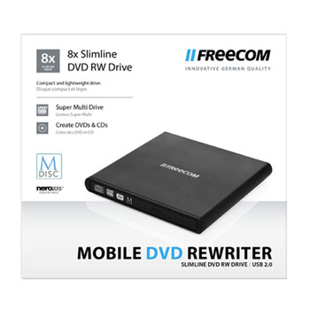 External Portable USB 2.0 DVD Writer from Freecom LN10173 - 56348 | SCAN UK