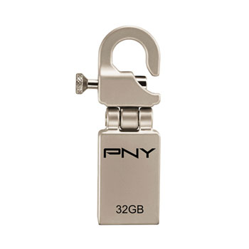 32GB PNY Micro Hook Attache USB Pendrive - silver metal LN47713 - P ...