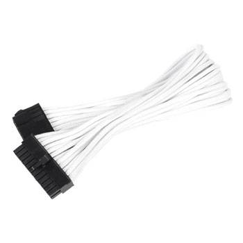 Silverstone 30cm 24-pin to 24-pin Braided Extension Power Cable - White ...