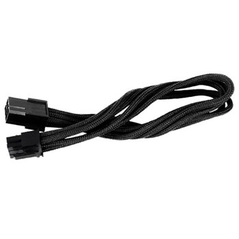 Silverstone 25cm 6-pin to 6-pin Braided Extension Power Cable - Black ...