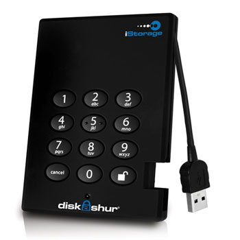 iStorage IS-DG3-256-1000 diskAshur 256-bit 1TB External Hard Drive ...
