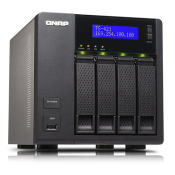 Qnap TS-421 4 Bay NAS Box SATA HDD PC/MAC LN50590 | SCAN UK