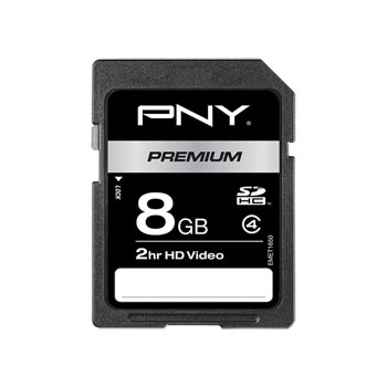 PNY Premium SDHC Class 4 8GB Memory Card LN51964 - SD8G4PRE-EF | SCAN UK