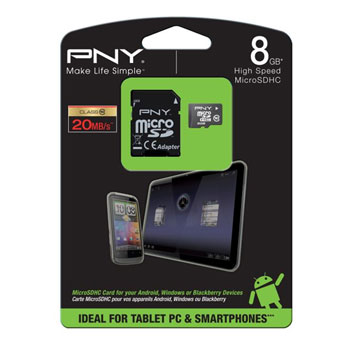 PNY Fast 8GB Class 10 Micro SD Android Twin Pack LN52164 ...