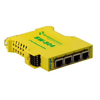 Brainboxes Industrial Ethernet Unmanaged 4 Port Switch LN53537 - SW-504 ...