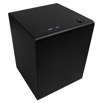 Powercool Qube Mini Tower mini-ITX Case Black Brushed Aluminium LN55399 ...