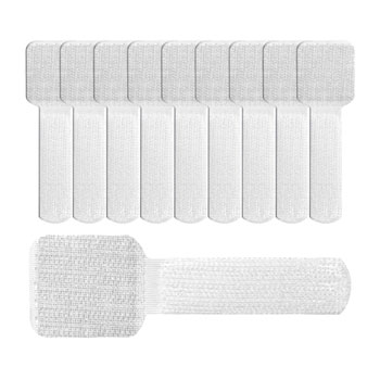 LTC 3120 Adhesive Hook and loop fastener / Brackets x 10 - White ...