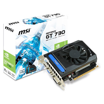 MSI NVIDIA GT 730 OC Graphics Card - 2GB LN57911 - N730K-2GD3/OC | SCAN UK