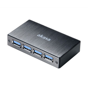 Akasa AK-HB-10BK Connect 4SV, Black Brushed Aluminium four port USB3.0 ...