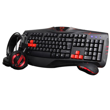 E-Blue Cobra Bundle Gaming Keyboard Mouse & Headset RED LN60676 ...