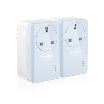 500 Mbps TP-LINK AV500 Pass-Through Powerline Adapter Starter Kit ...