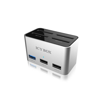 Multi Port SD card reader with USB hub from icybox IB-880 LN63139 | SCAN UK