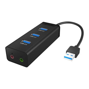 Icybox PC/Mac 3 Port USB 3.0 and Audio Hub LN64338 - IB-AC619 | SCAN UK