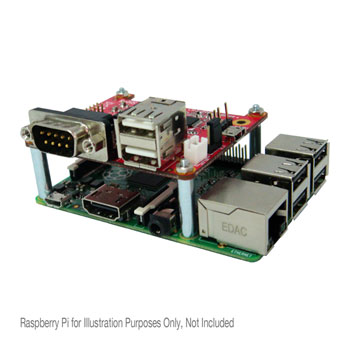 2 Port USB and RS232 Raspberry Pi Daughter Board Adaptor Lycom Pi-103 ...