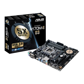 ASUS H170M-E D3 Intel Skylake Micro ATX Motherboard LN66347 - 90MB0N70 ...
