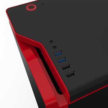 NZXT H440 New Edition Matte Black/Red Gaming Case with Window LN66349 ...