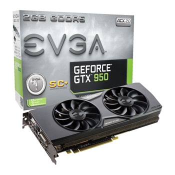 EVGA GeForce GTX 950 SC+ ACX GAMING Graphics Card 2GB LN66632 - 02G-P4 ...