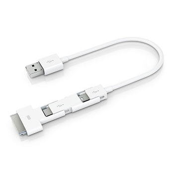Innergie 20cm Magicable Trio USB to 30-Pin/Micro USB/Mini USB Adapter ...