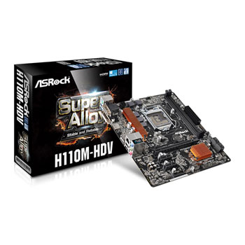 ASROCK Intel H110M-HDV Skylake Micro ATX Motherboard LN67543 | SCAN UK