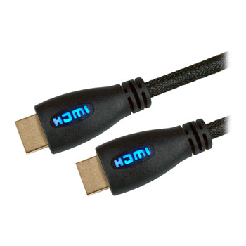 2m Blue LED Braided 4K/3D HDMI 1.4 Cable LN67813 - 99HD4-02BL | SCAN UK