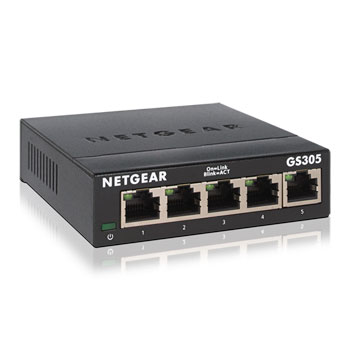 NETGEAR 5-Port Gigabit Desktop/Wall Mount Switch LN68584 - GS305-300UKS ...