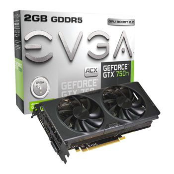 EVGA GTX 750 Ti Dual Fan ACX NVIDIA Graphics Card 2GB LN69138 - 02G-P4 ...