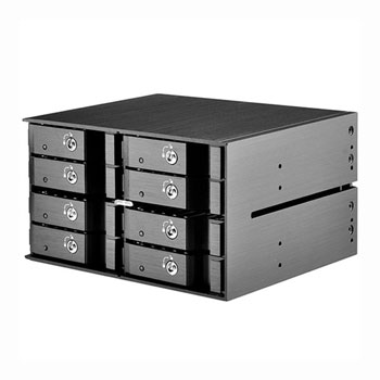 2x 5.25" device bay to 8x 2.5" SAS/SATA SSD drive bay enclosure from ...