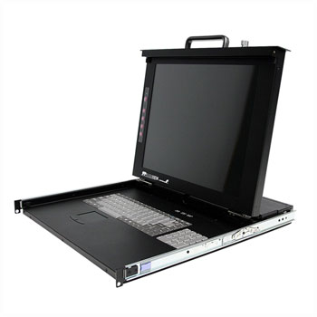 StarTech.com 1U DuraView 17" Folding LCD Server Console Rack w/ 8 Port ...
