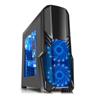 CIT G Force Black/Blue PC Gaming Case with Window LN72206 - CIT-GFORCE ...