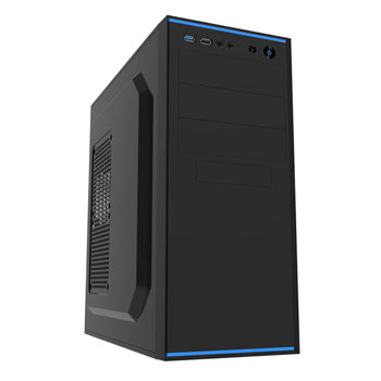 CiT Jet Stream Black/Blue PC Gaming Case with 500w PSU LN74327 ...