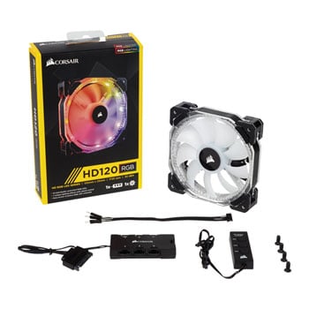 Corsair HD120 RGB 120mm LED Single Fan Kit with Lighting Controller ...