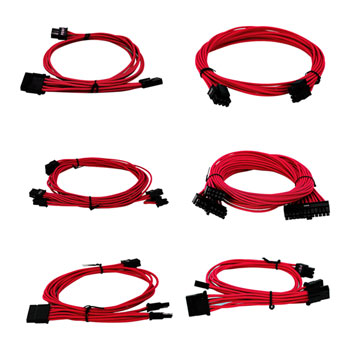 Red Sleeved Cables for EVGA 550-650 G2/P2/T2 PSU/Power Supplies LN75064 ...