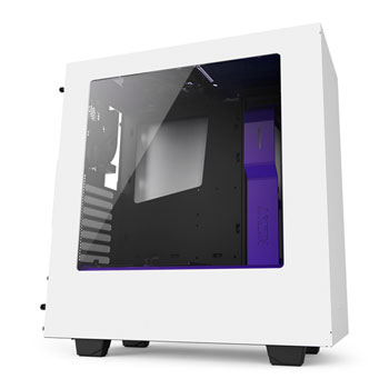 Source 340 NZXT White/Purple Compact Mid Tower Case LN77037 - CA-S340W ...